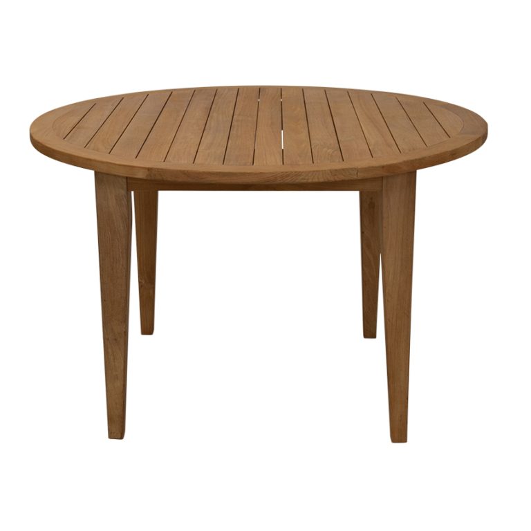 Round Teak Outdoor Dining Table 120cm - Spacious and Elegant